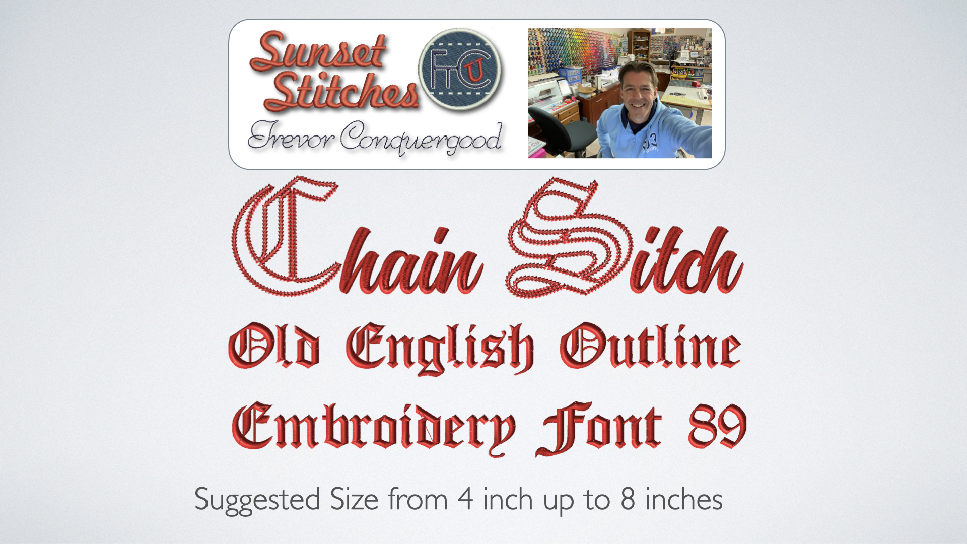 89 Chain Stitch Old English Outline – September 26th, 2025 – Sunset ...